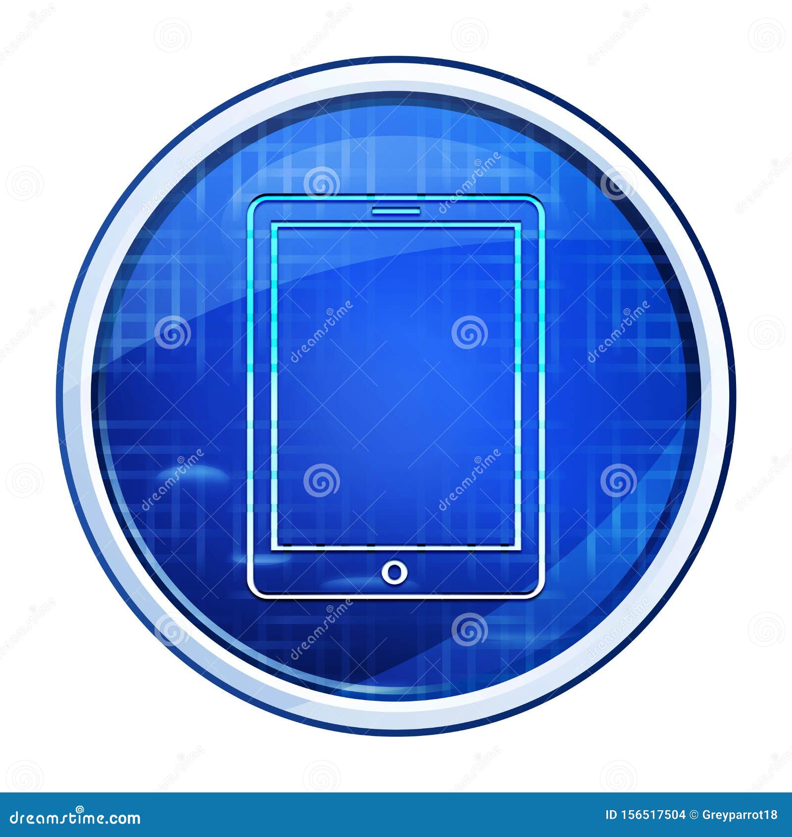 Tablet Icon Futuristic Blue Round Button Vector Illustration Stock ...