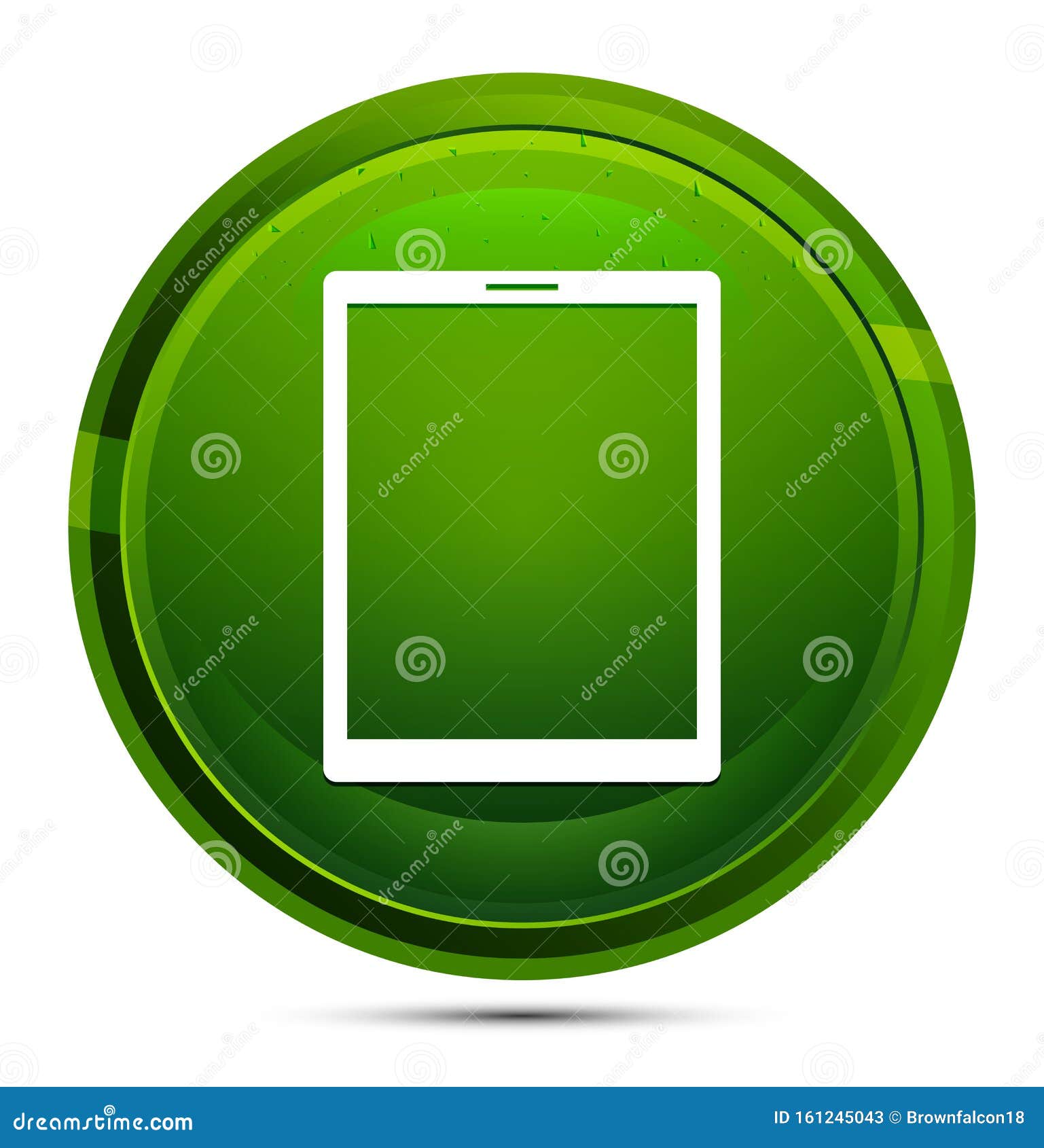 Tablet Icon Glassy Green Round Button Illustration Stock Vector ...