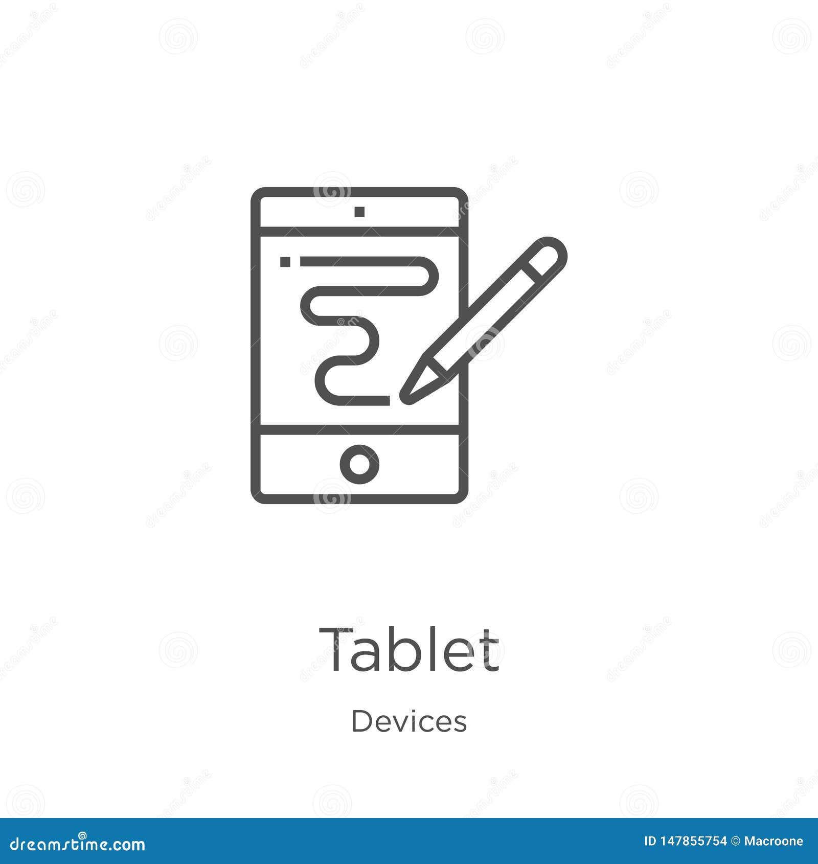 Tablet Icon Vector from Devices Collection. Thin Line Tablet Outline ...
