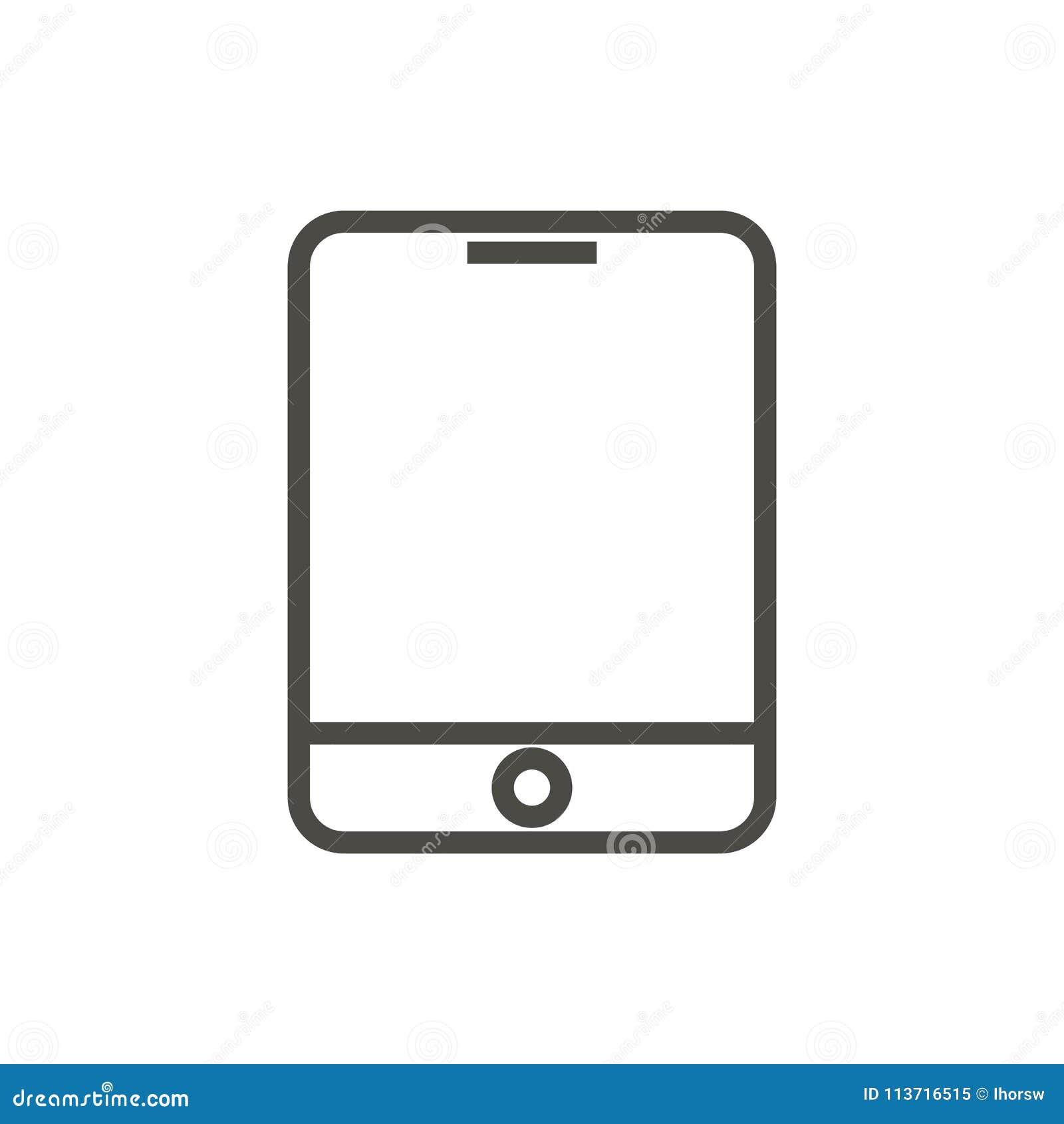 Tablet Icon Vector. Line Smart Device Symbol. | CartoonDealer.com ...