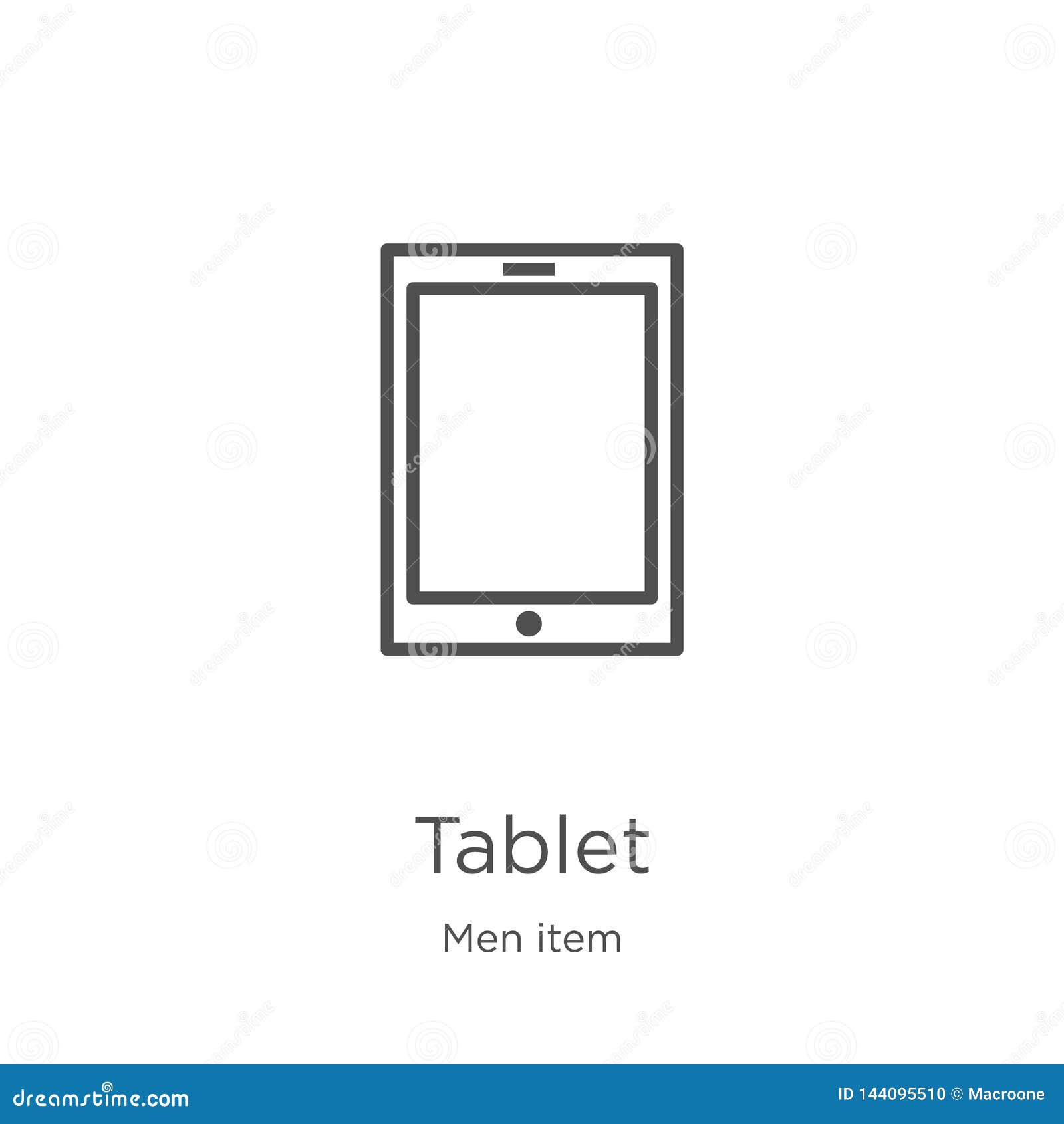 Tablet Icon Vector from Men Item Collection. Thin Line Tablet Outline ...