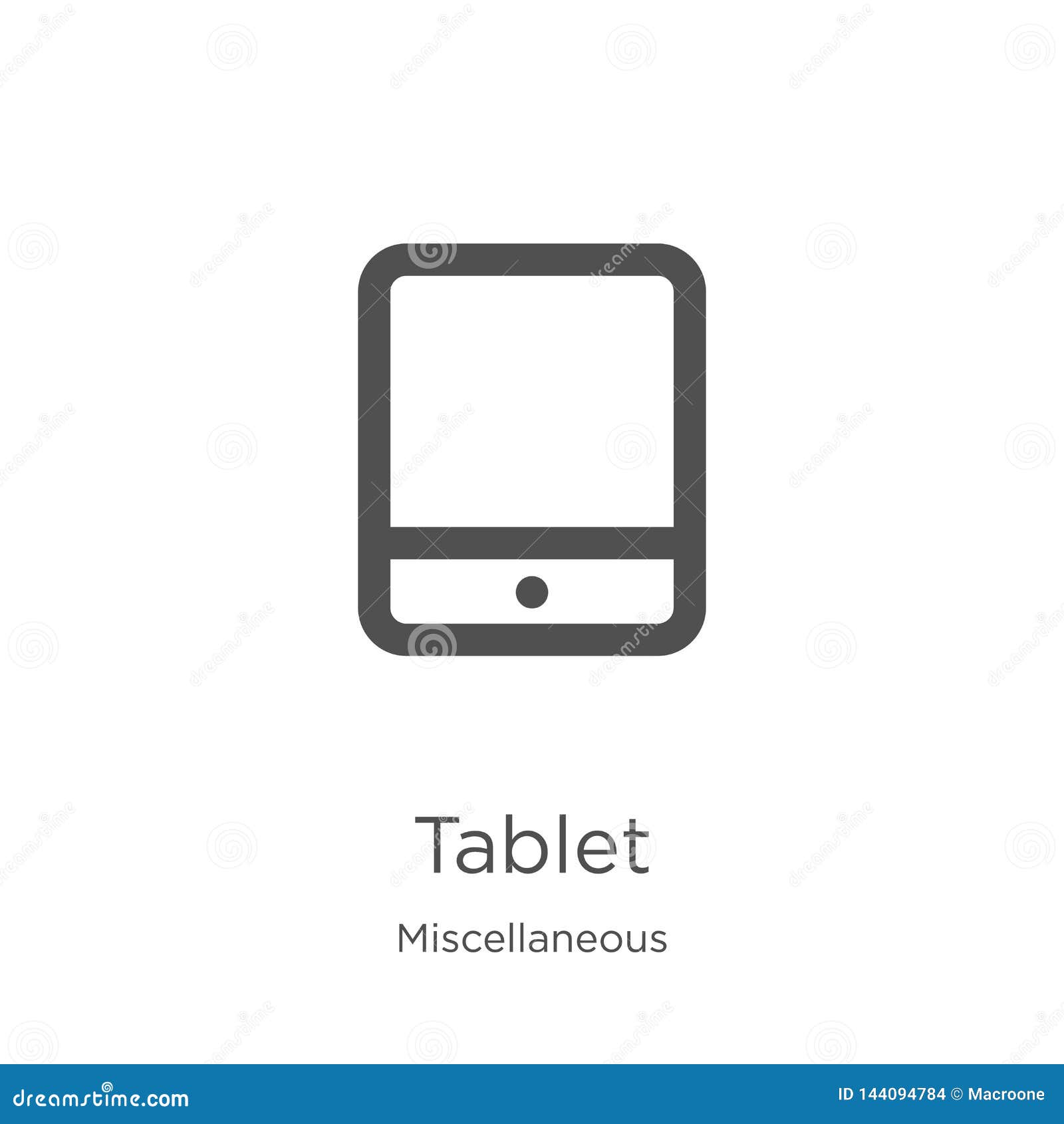 Tablet Icon Vector from Miscellaneous Collection. Thin Line Tablet ...