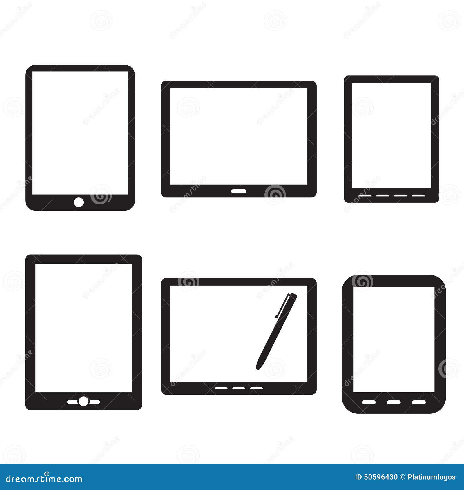 Tablet Icons Set stock illustration. Illustration of button - 50596430