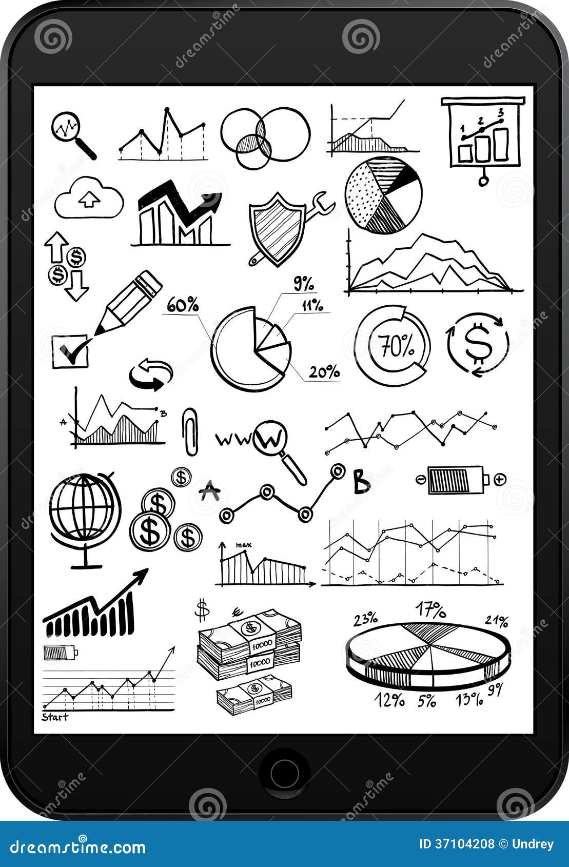 Tablet, Infographic with Icons. Concept - Stock Vector - Illustration ...