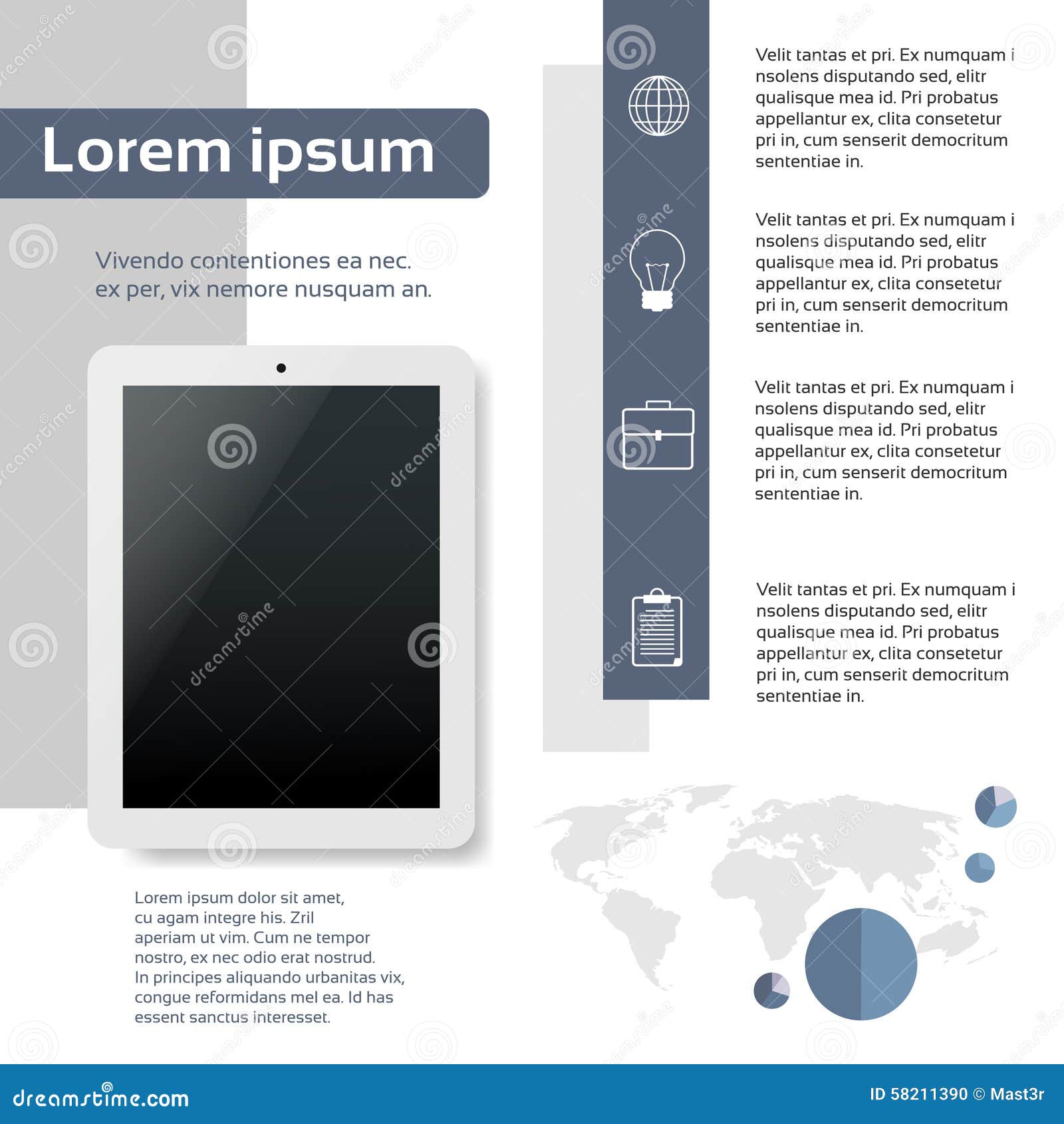 Tablet Infographics Web Page Layout Template Stock Vector ...