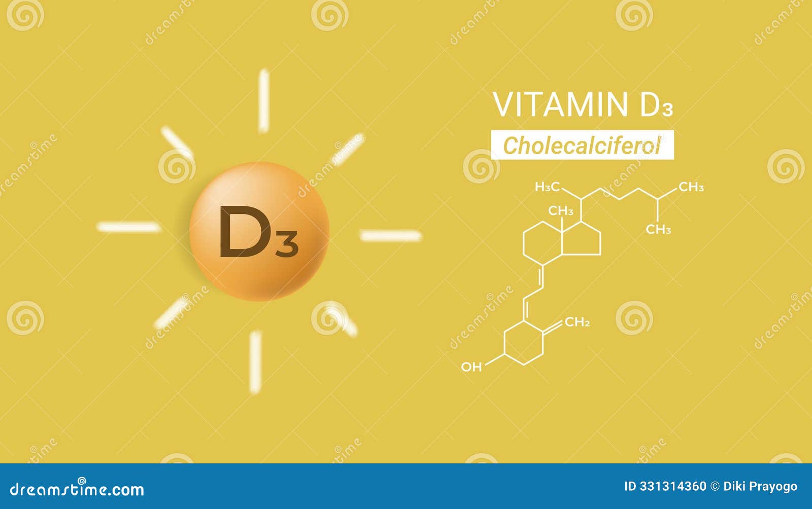 A Tablet with the Inscription Vitamin D3 and Structure Chemical Formula ...