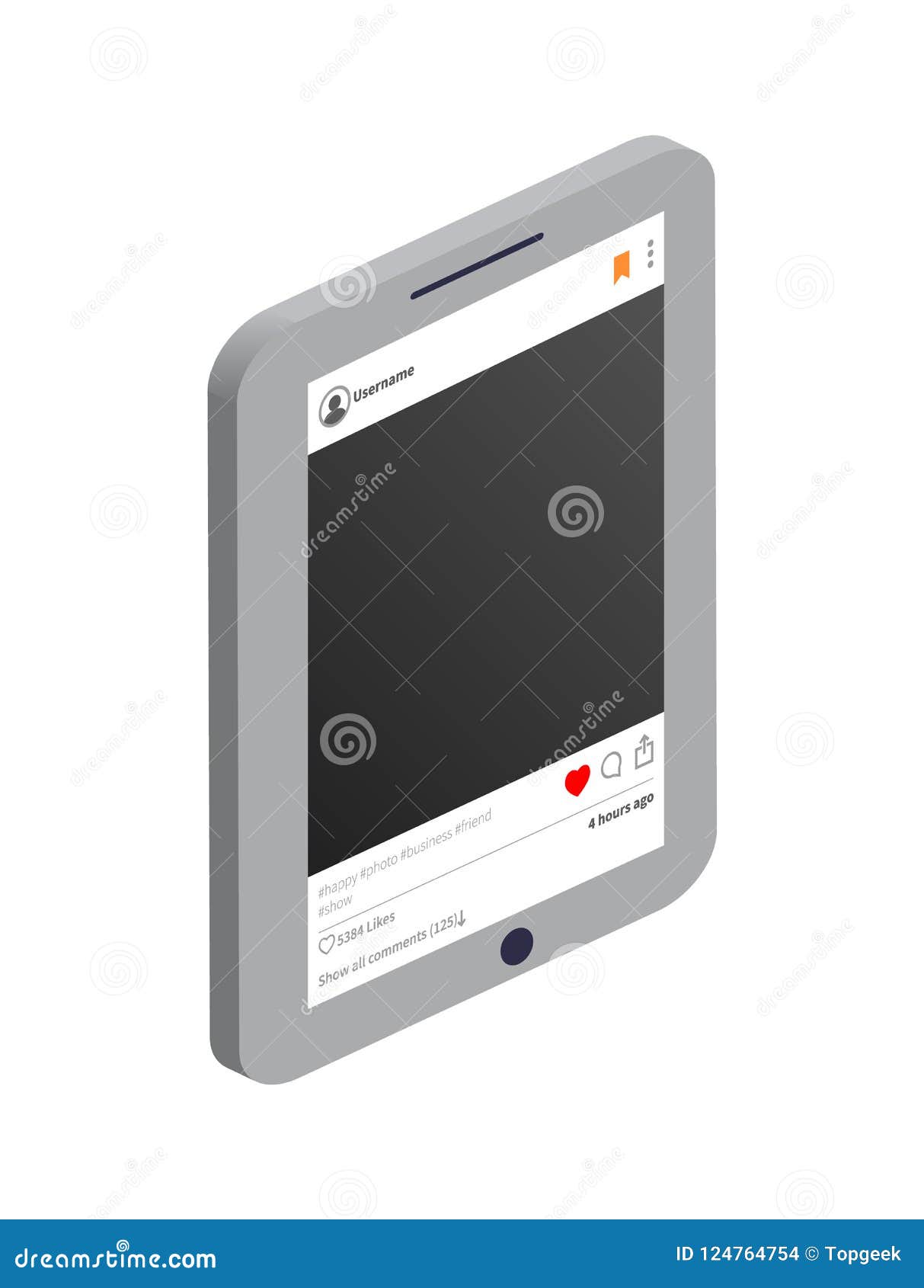 Insta Profile Interface. Social Media Personal Screen, Mobile ...