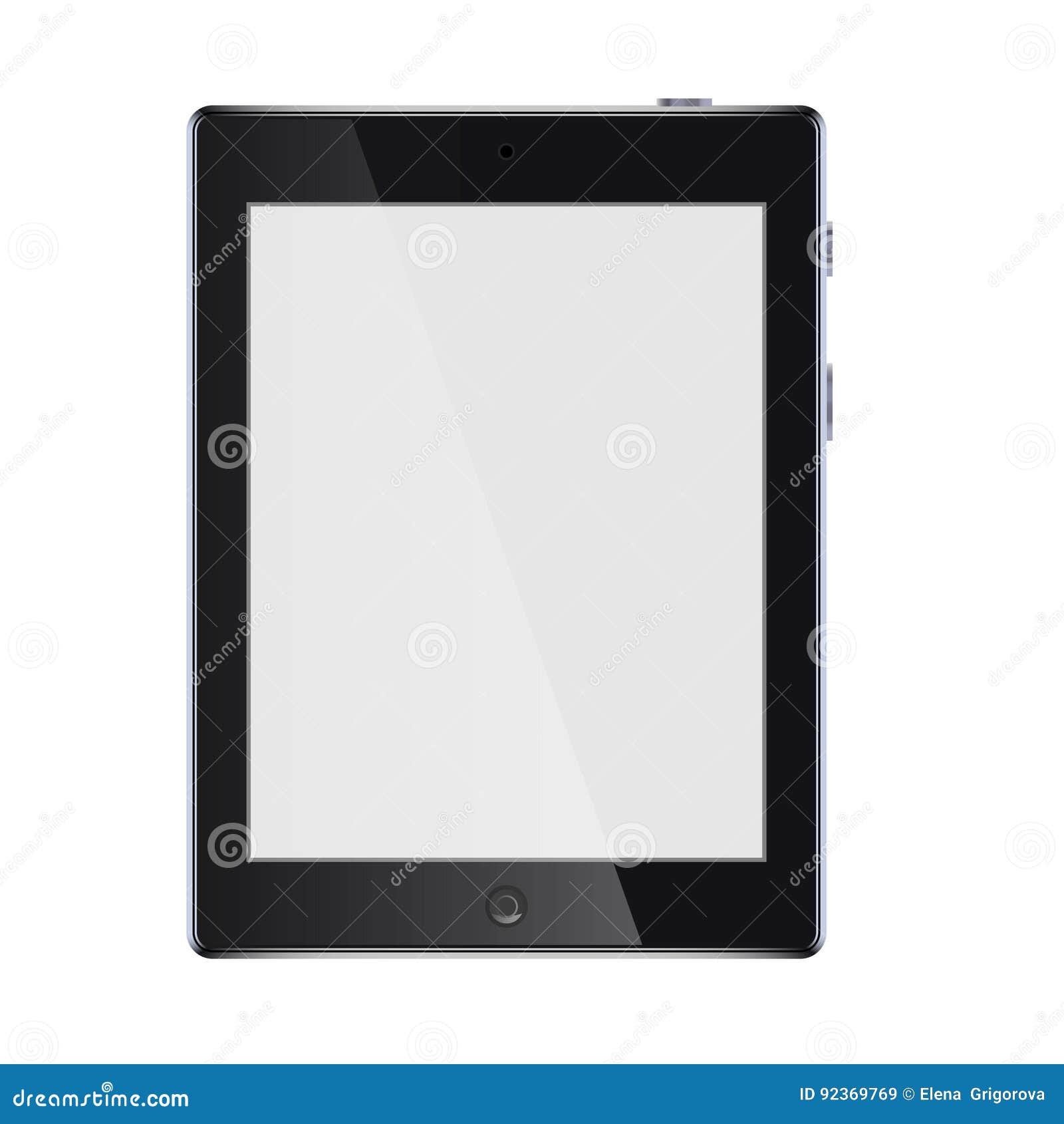 Tablet Isolated on a White Background. Black Tablet Stock Illustration ...