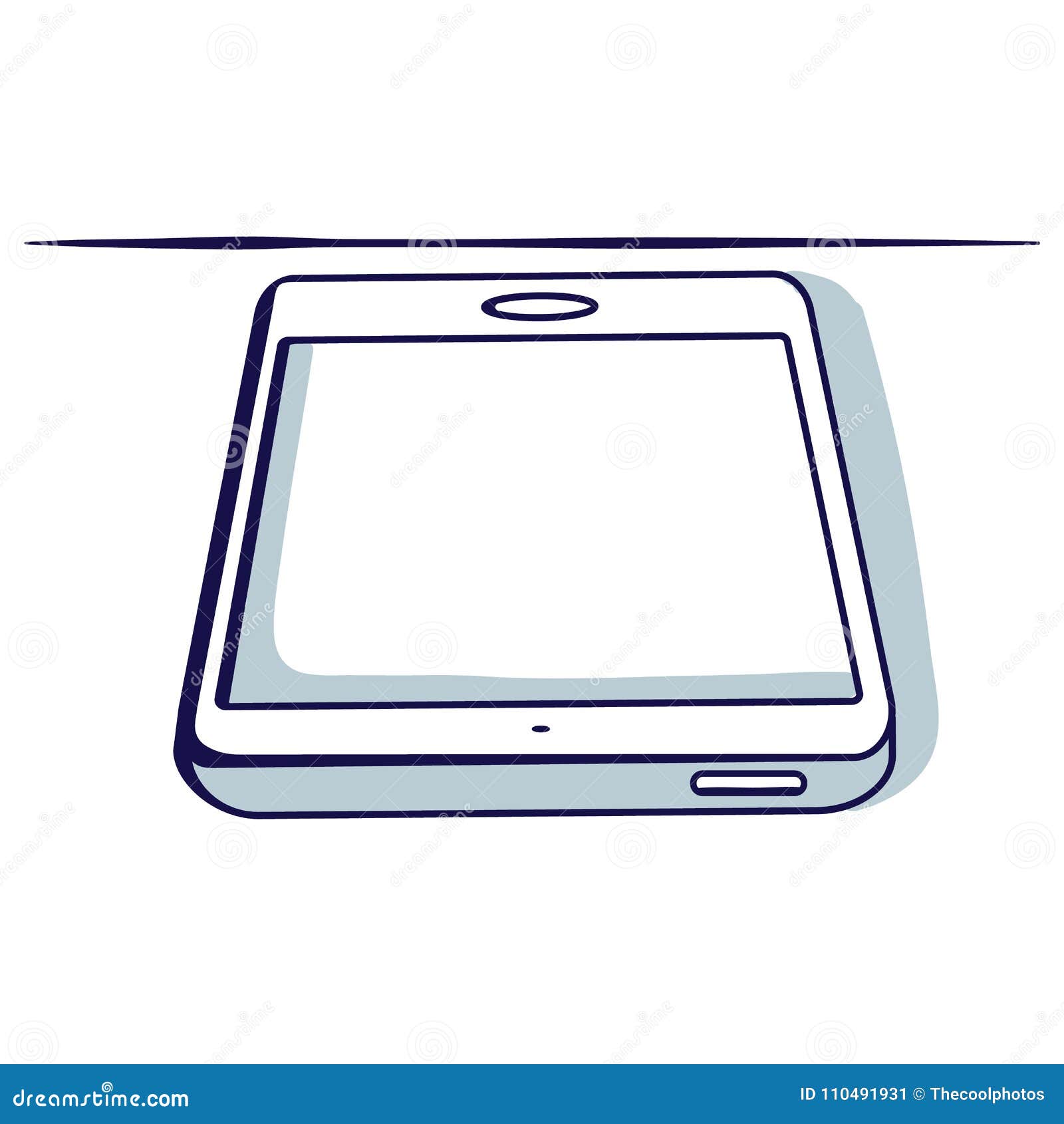 Tablet Isolated on the White Background. Stock Vector - Illustration of ...