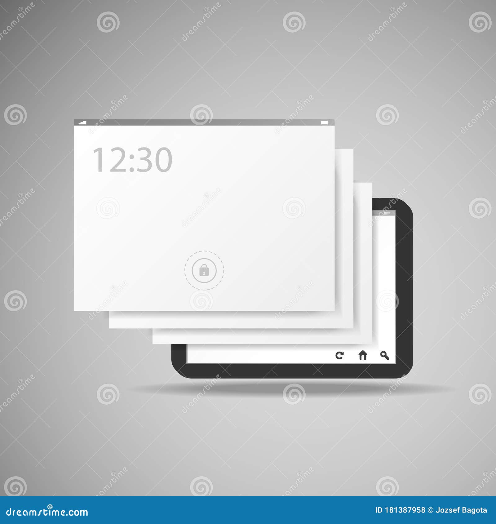 Tablet with Layers stock vector. Illustration of option - 181387958
