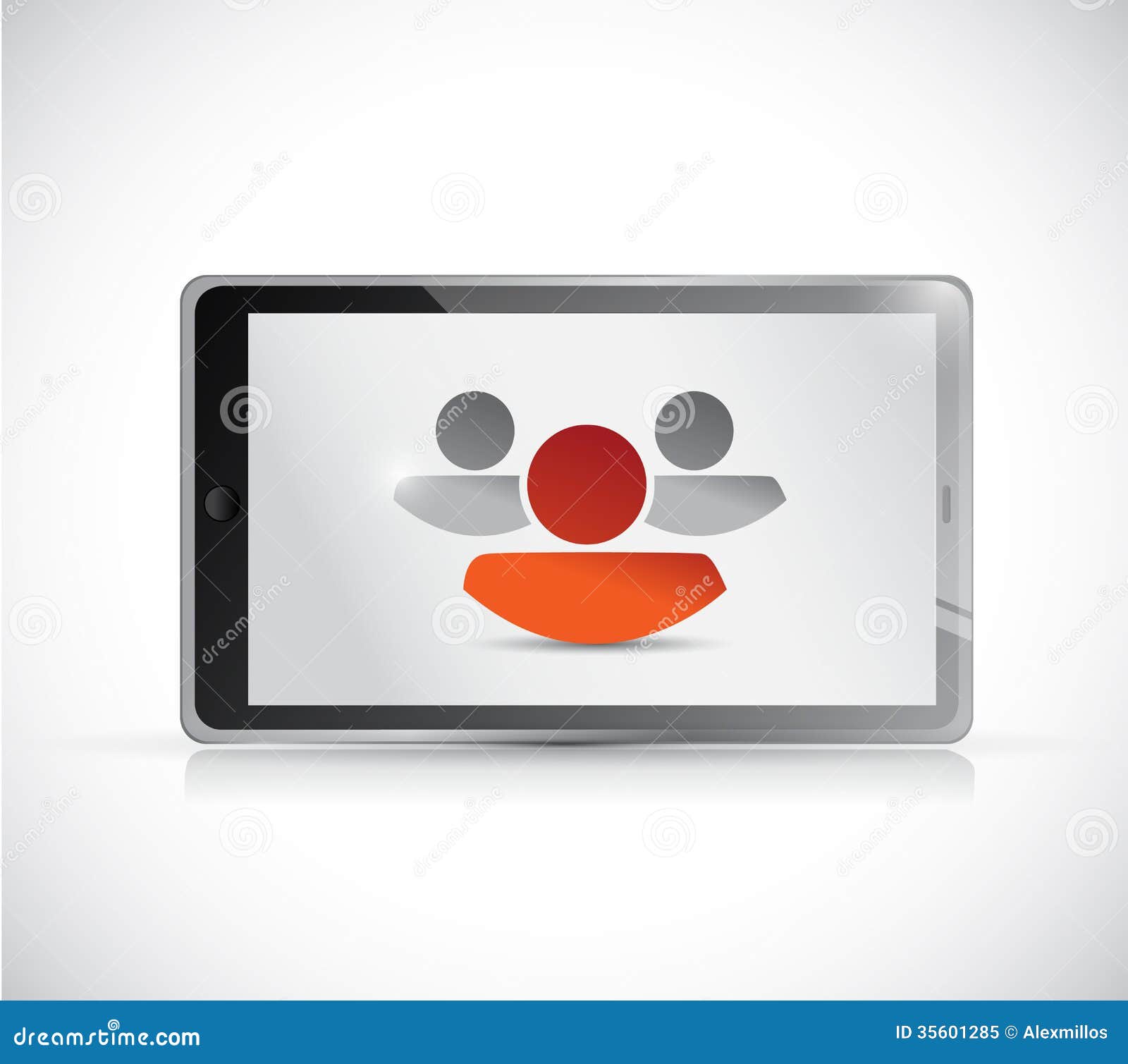 Tablet and Leader Team Concept Illustration Stock Illustration ...