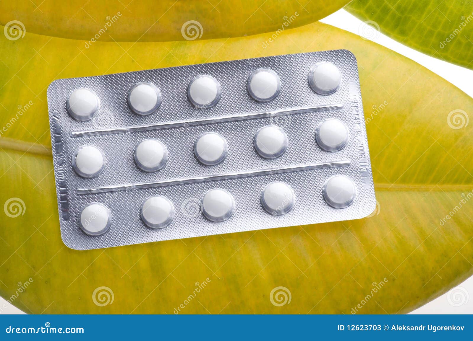 Tablet on leaf macro stock image. Image of green, medication - 12623703