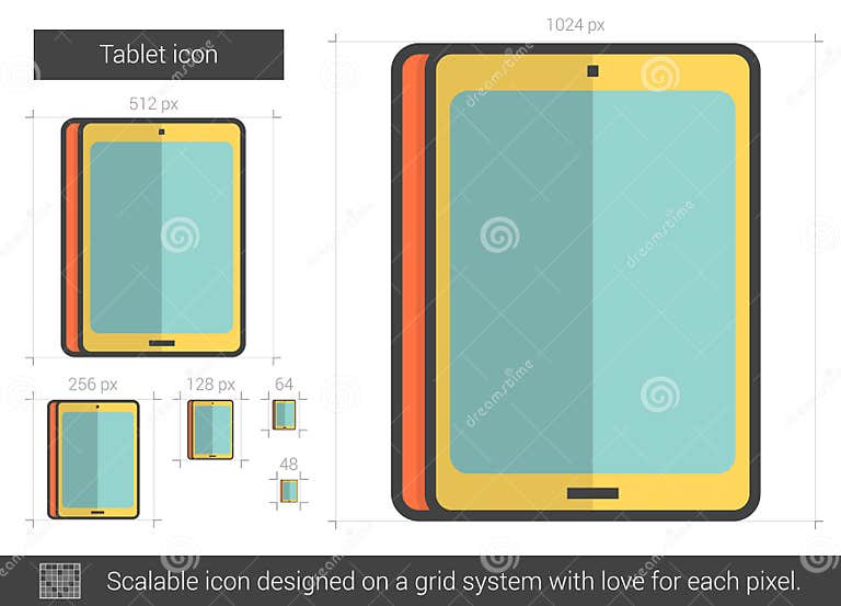 Tablet line icon. stock vector. Illustration of linear - 85923445