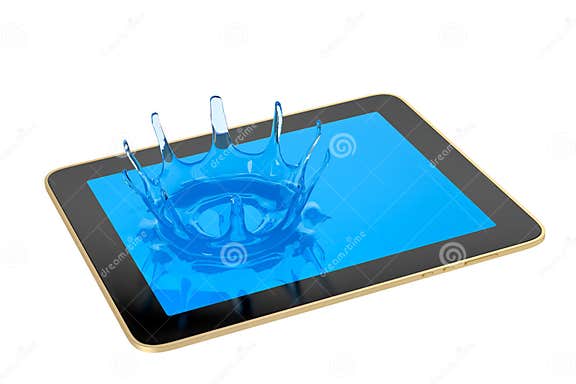 Tablet - liquid splash stock illustration. Illustration of cellphone ...