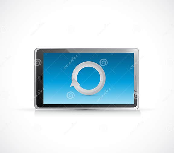 Tablet and Loading Cycle Illustration Design Stock Illustration ...