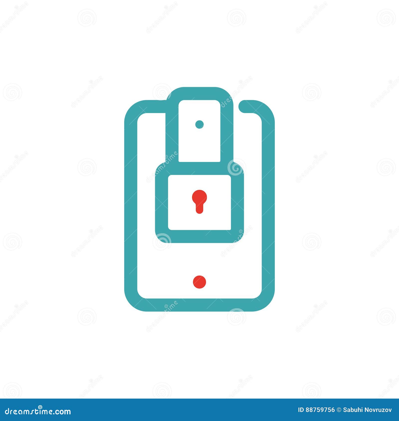 Tablet Lock Screen Red and Blue Vector. Stock Vector - Illustration of ...