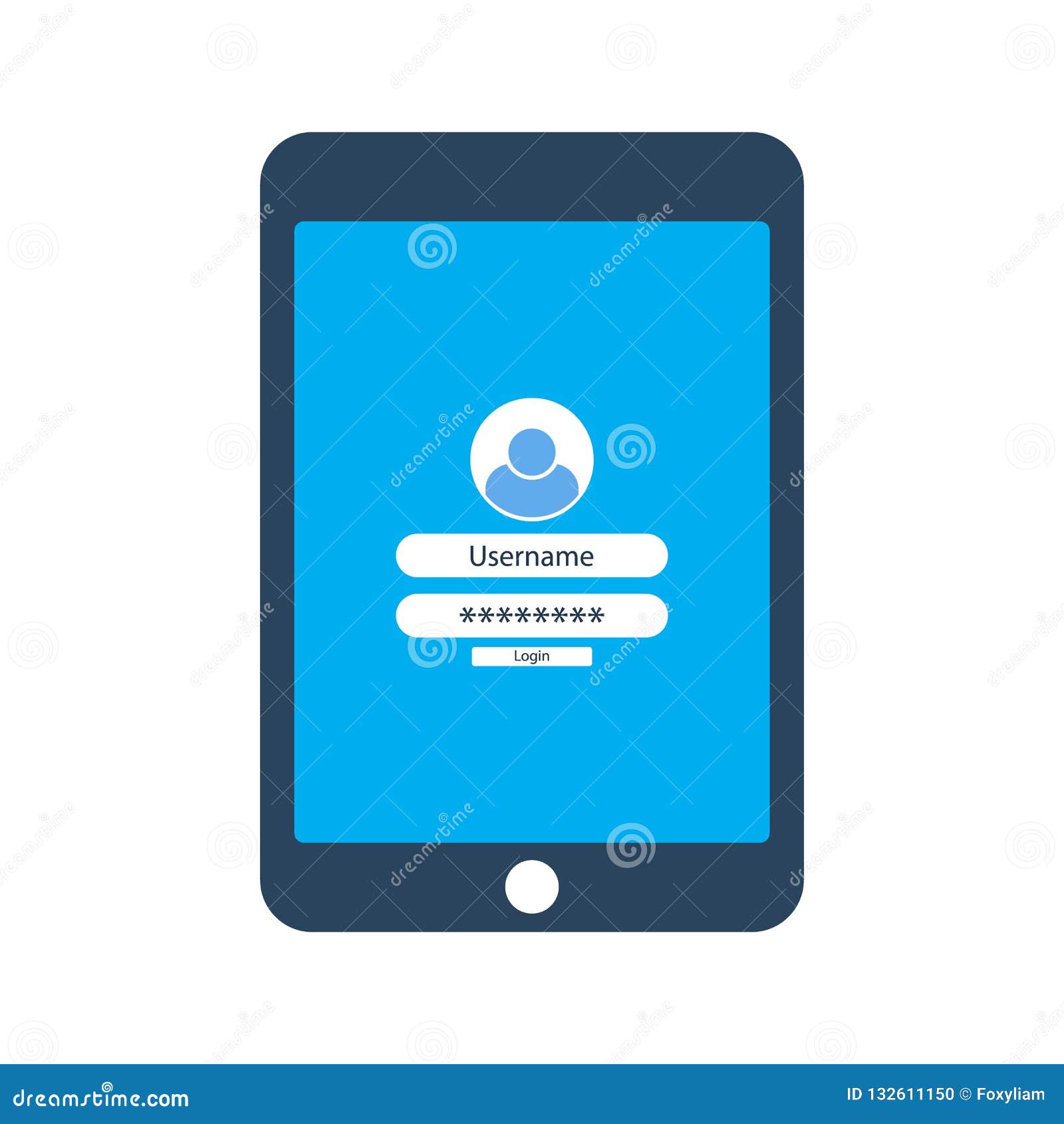 Tablet with Login Form on the Screen. Stock Vector - Illustration of ...