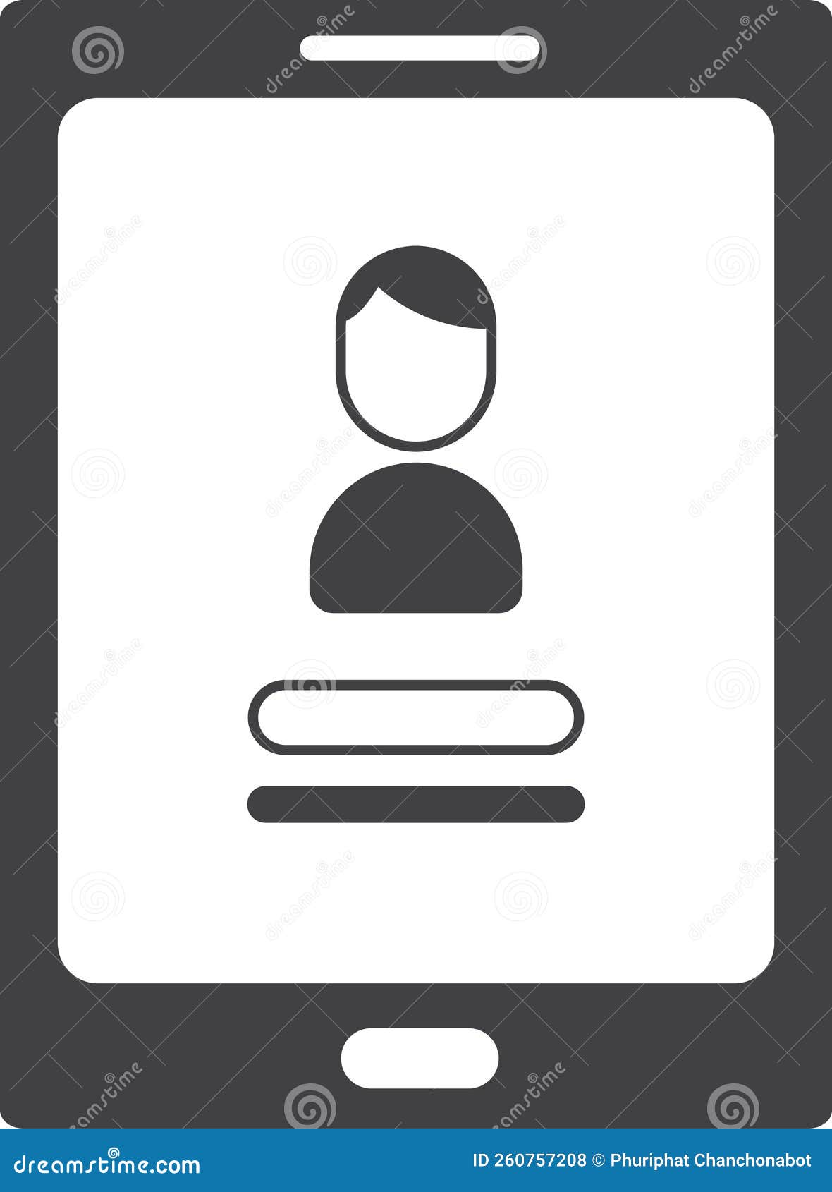 Tablet and Login Screen Illustration in Minimal Style Stock Vector ...