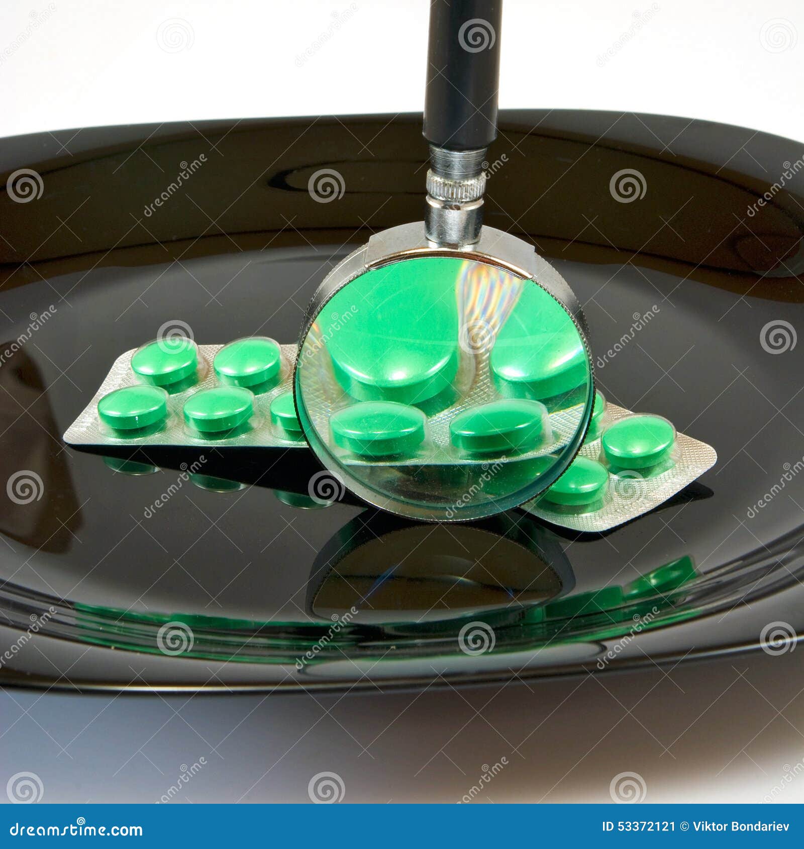 Tablet and Magnifying Glass Stock Image - Image of glass, medicinal ...