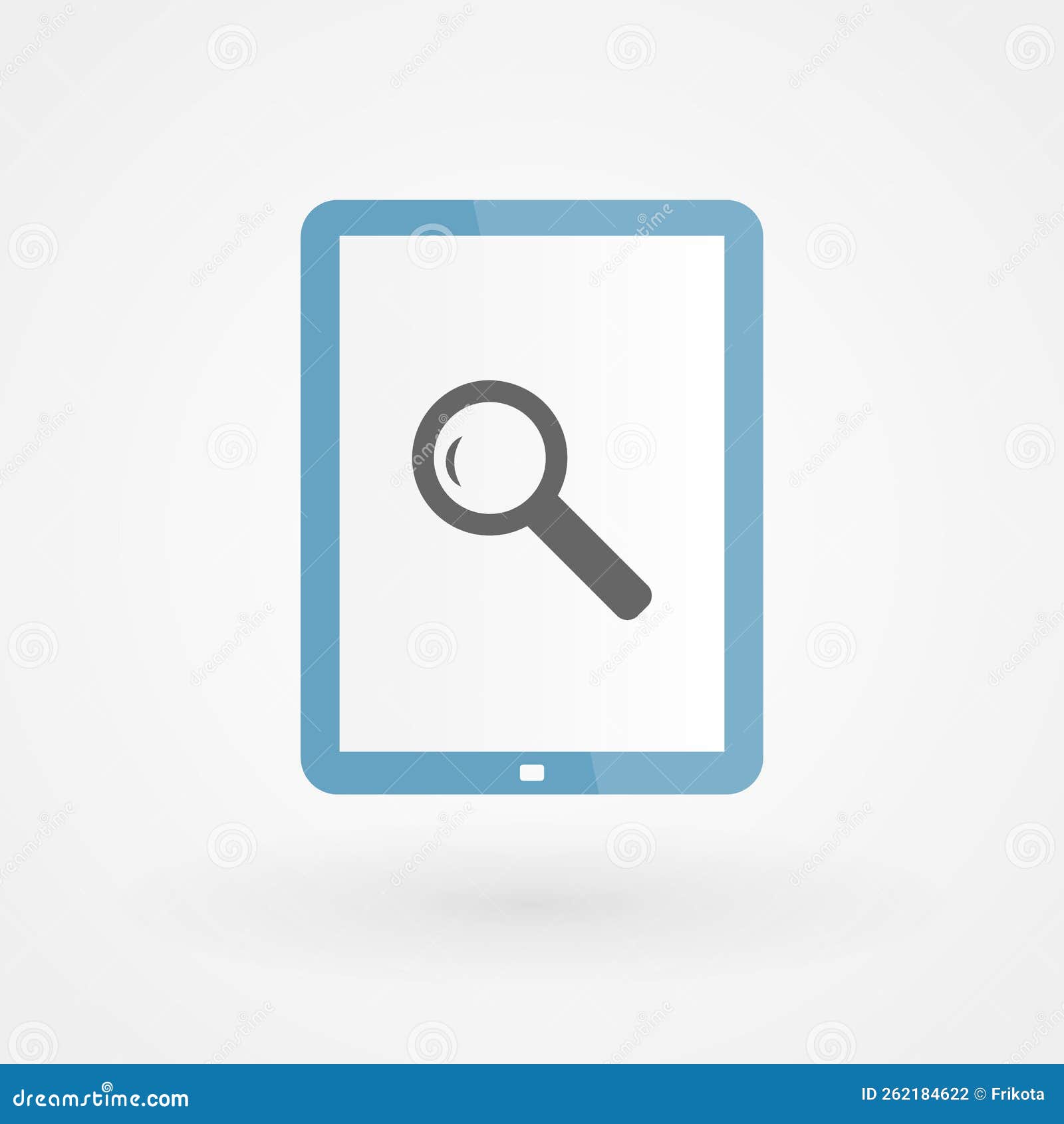Tablet and Magnifying Glass. Concept of Research. Vector Illustration ...