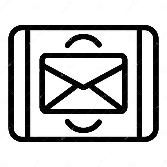 Tablet Mail Request Icon, Outline Style Stock Vector - Illustration of ...