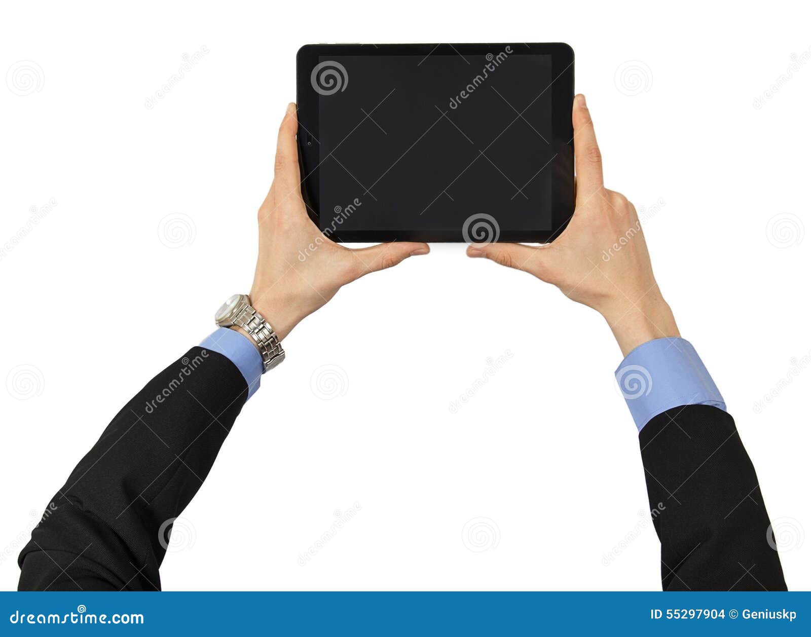 The tablet in male hands stock photo. Image of display - 55297904