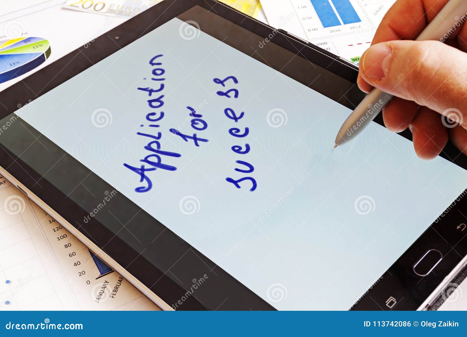 Application for success stock photo. Image of business - 113742086