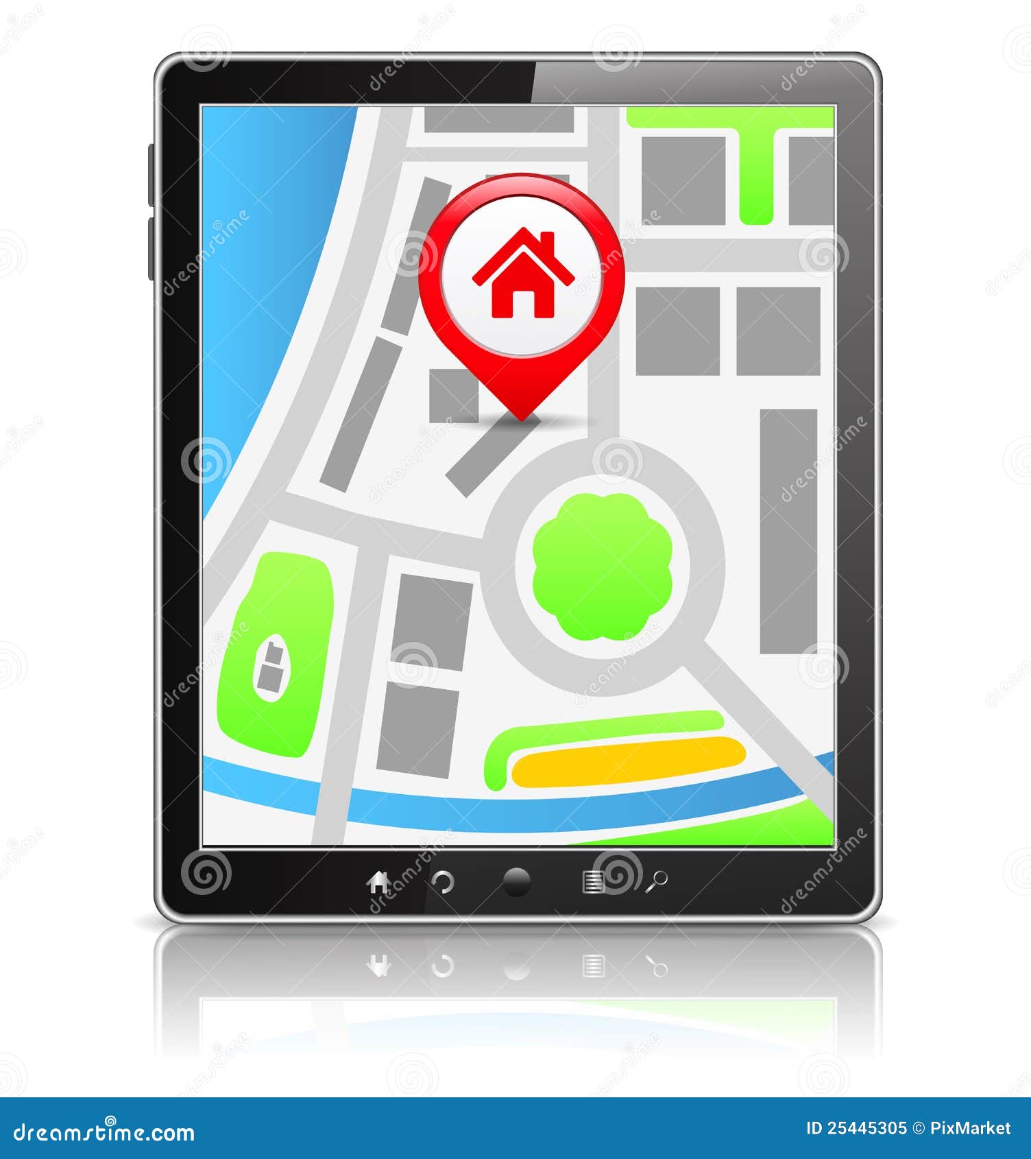 Tablet with Map stock vector. Illustration of infographics - 25445305