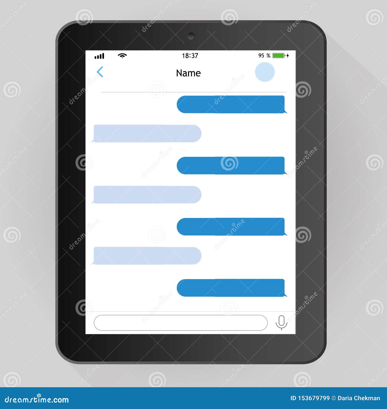 Tablet message Template stock vector. Illustration of internet - 153679799