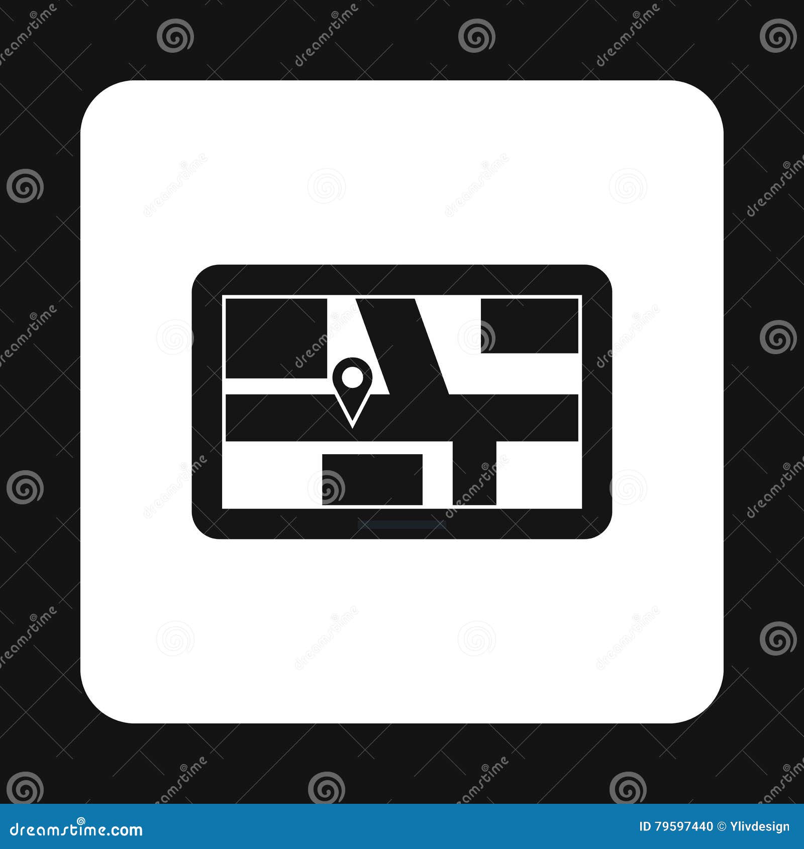 Tablet Mit Einer Karte Der Bereichsikone, Einfache Art Vektor Abbildung ...