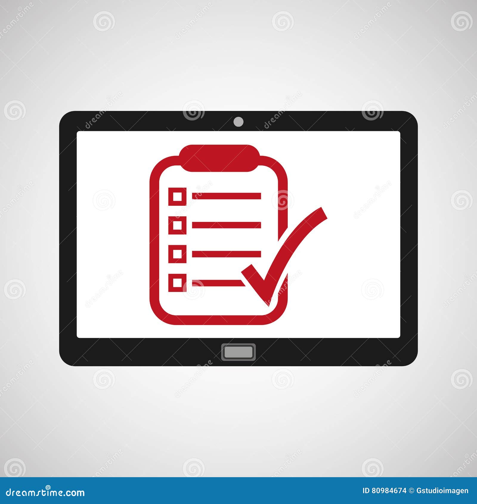 Tablet Mobile App Report Check Stock Vector - Illustration of icon ...