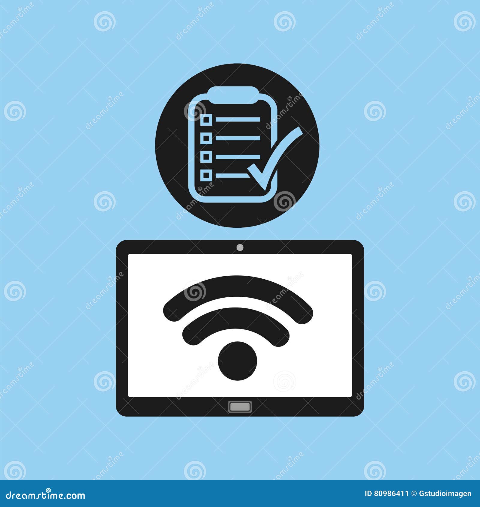 Tablet Mobile App Report Check Stock Vector - Illustration of list ...