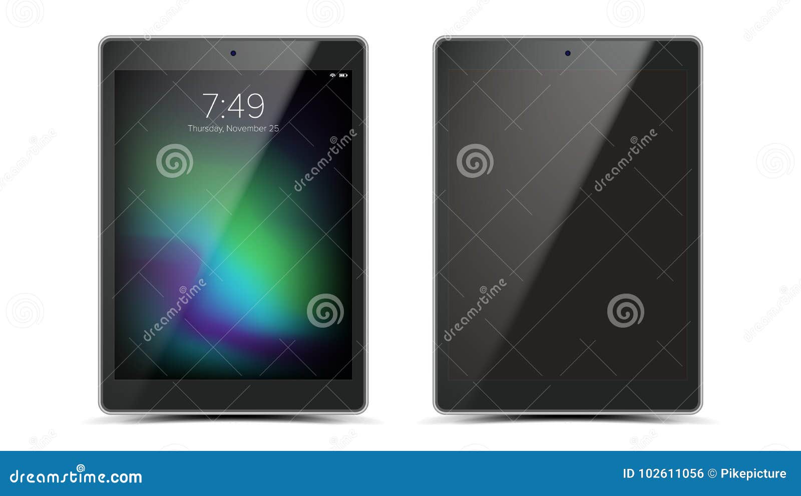 Tablet Mockup Design Vector. Black Modern Trendy Ouch Screen Tablet ...