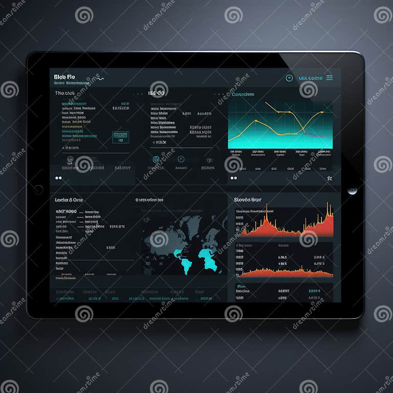 Tablet Mockup UI Interface Statistic Graph Diagram Screen Website ...