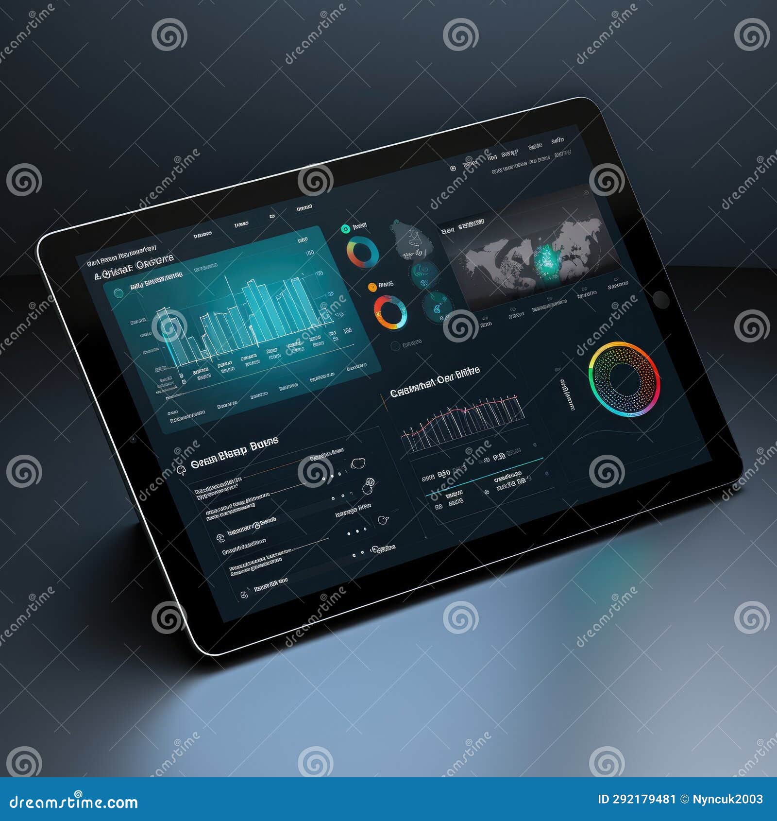 Tablet Mockup UI Interface Statistic Graph Diagram Screen Website ...