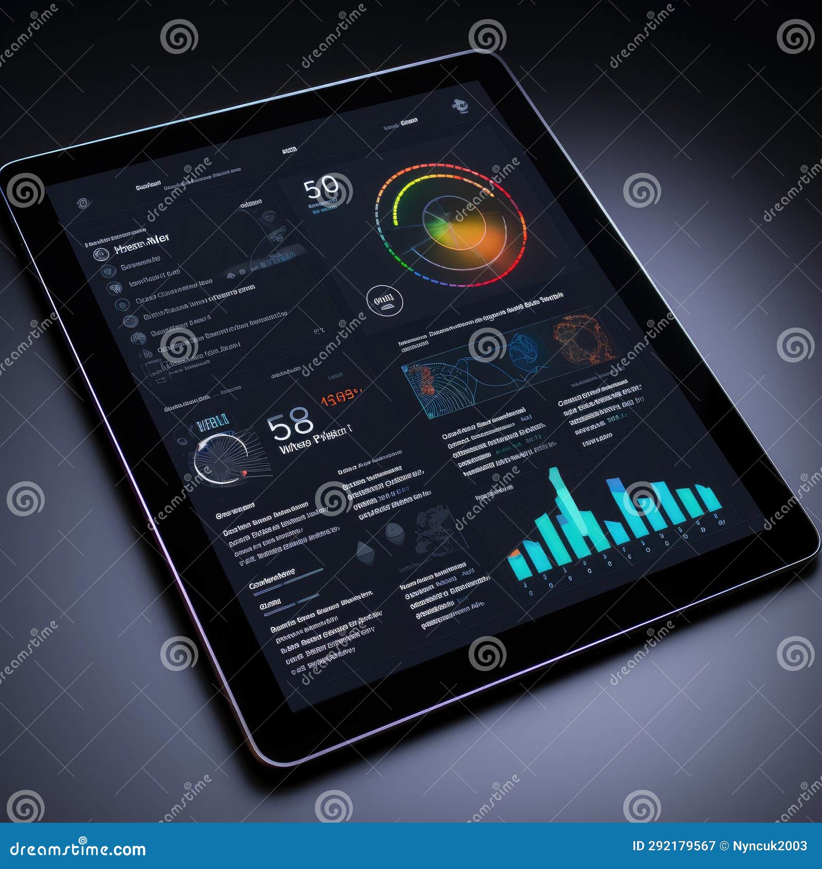 Tablet Mockup UI Interface Statistic Graph Diagram Screen Website ...