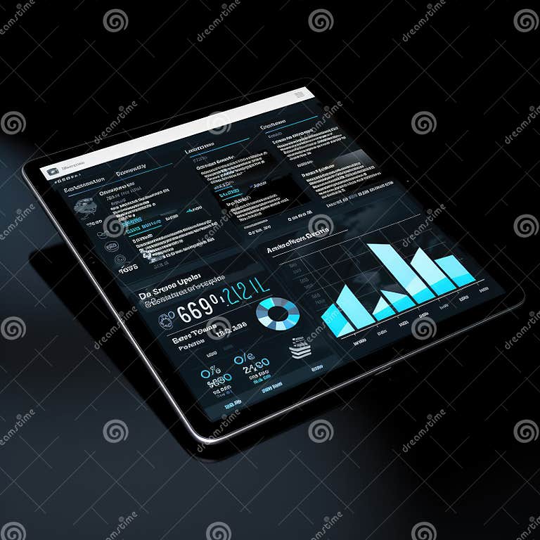 Tablet Mockup UI Interface Statistic Graph Diagram Screen Website ...