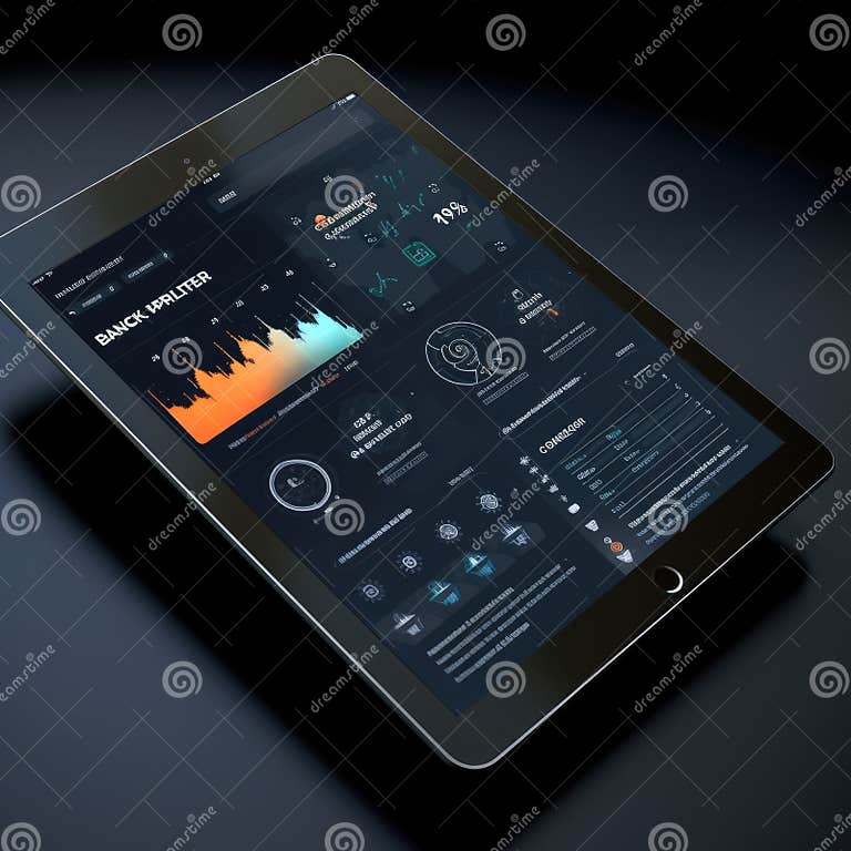 Tablet Mockup UI Interface Statistic Graph Diagram Screen Website ...