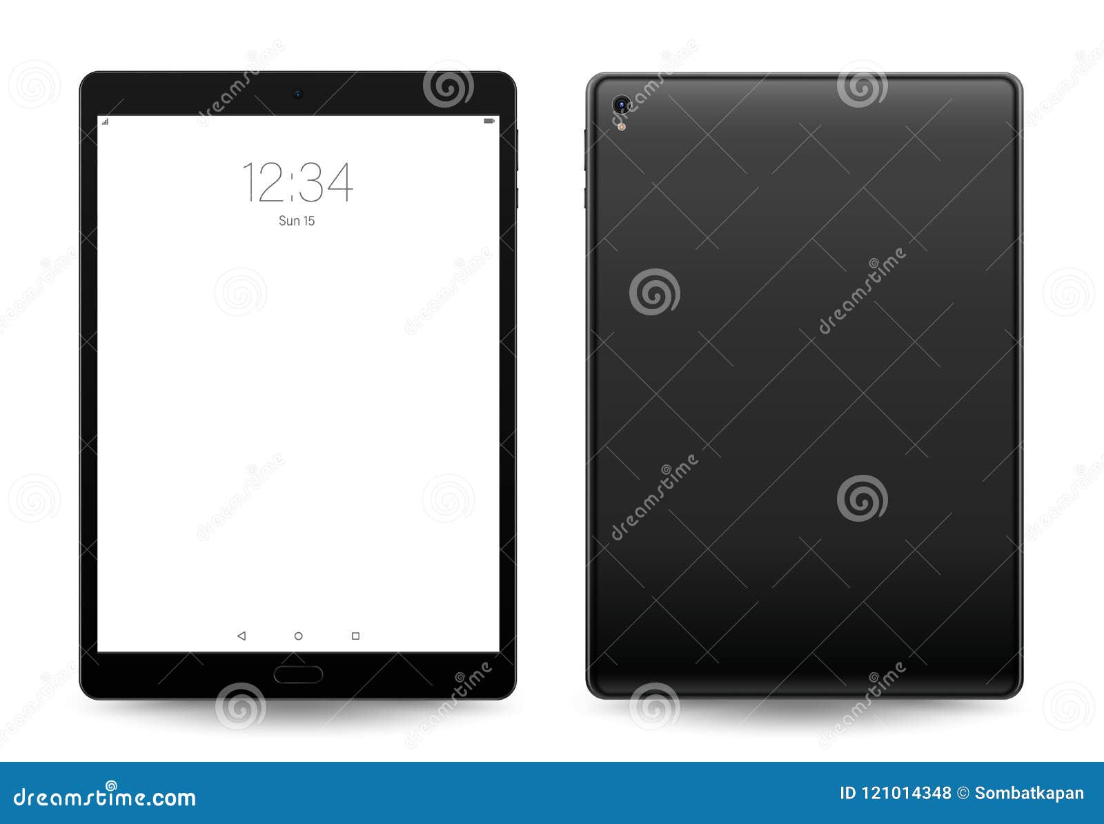 Tablet Mockup Front and Back. Stock Vector - Illustration of isolated ...