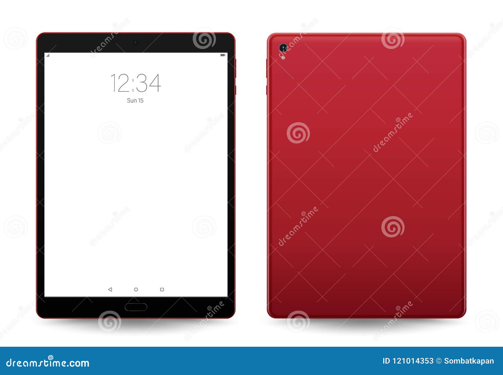 Tablet Mockup Front and Back. Stock Vector - Illustration of mobile ...