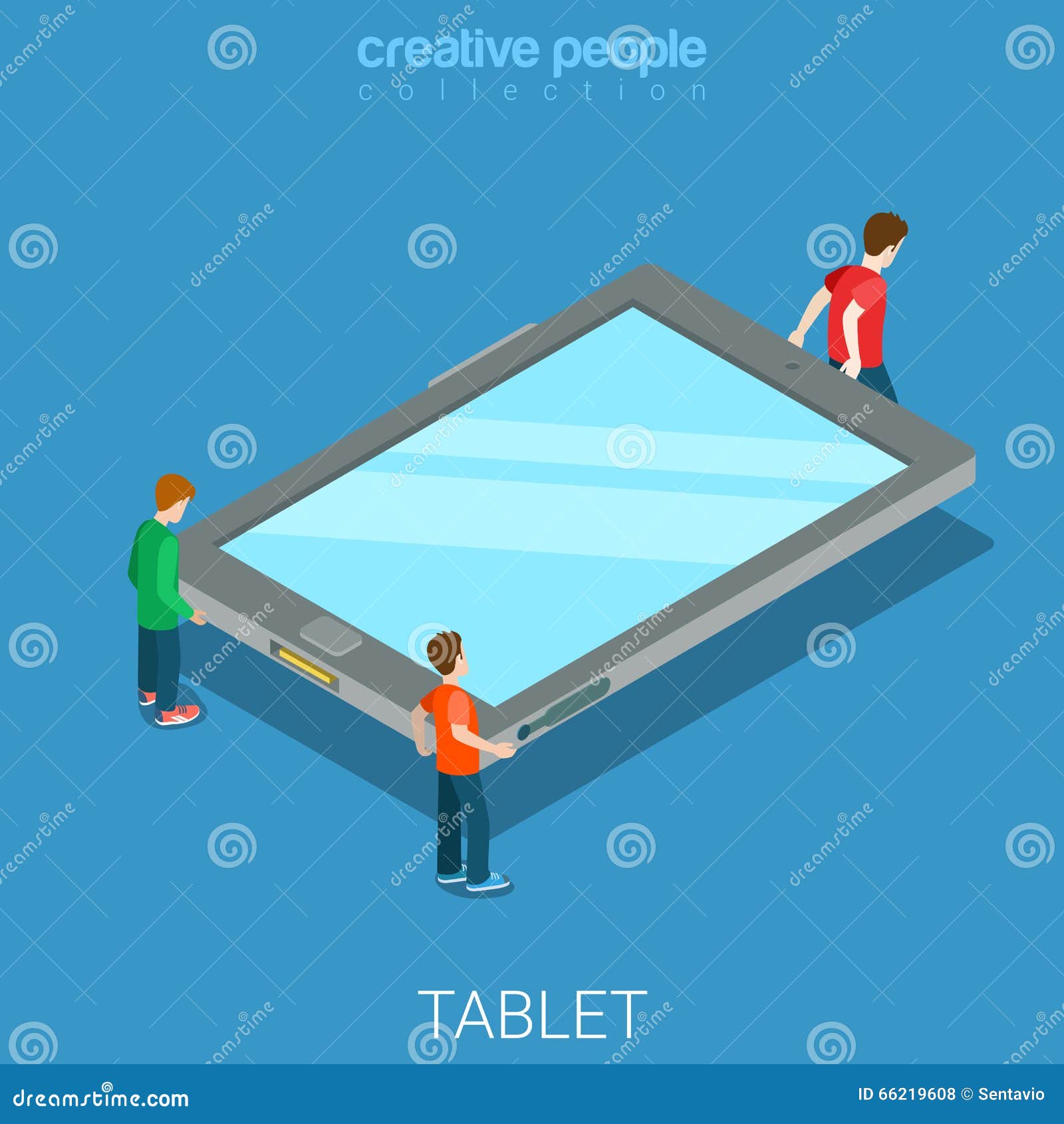 Tablet Moving Technology Touch Screen Flat Isometric Vector 3d Stock ...