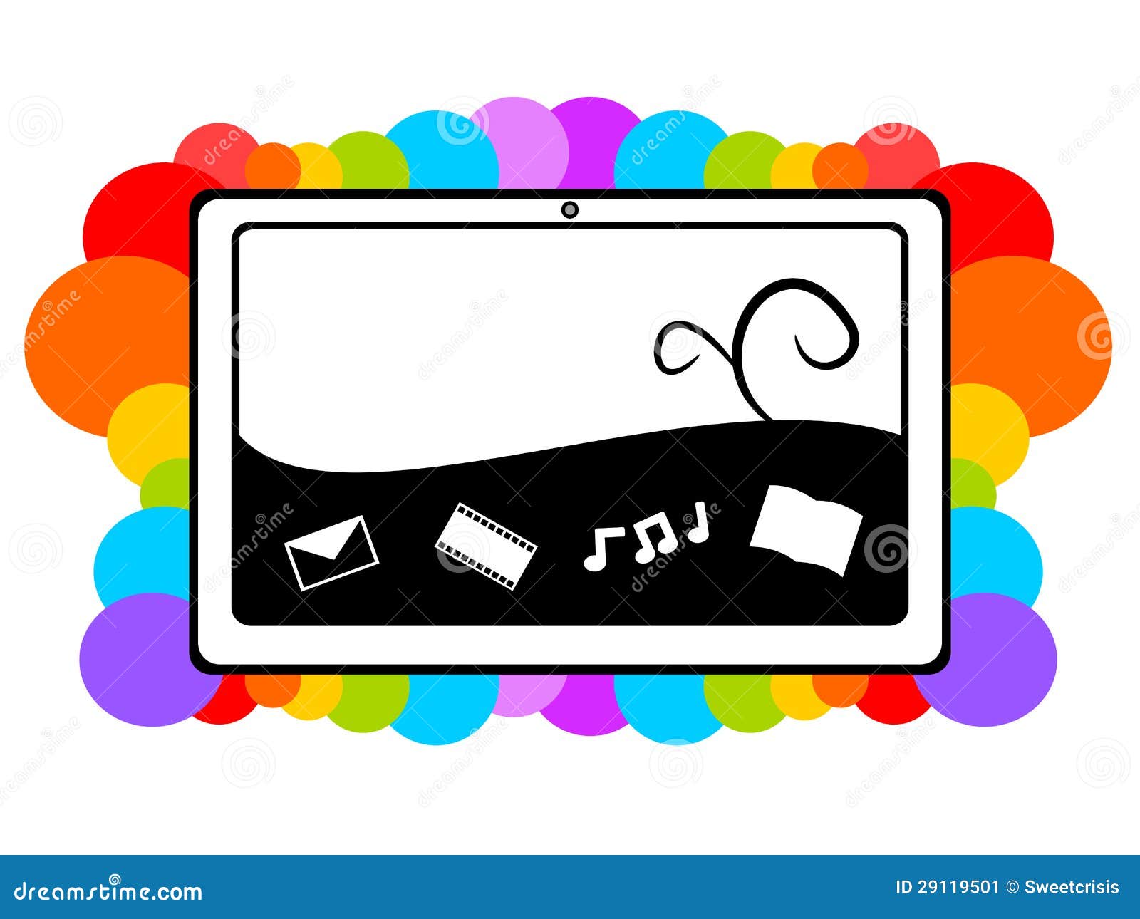 Tablet Multimedia Illustration Stock Vector - Illustration of touchpad ...