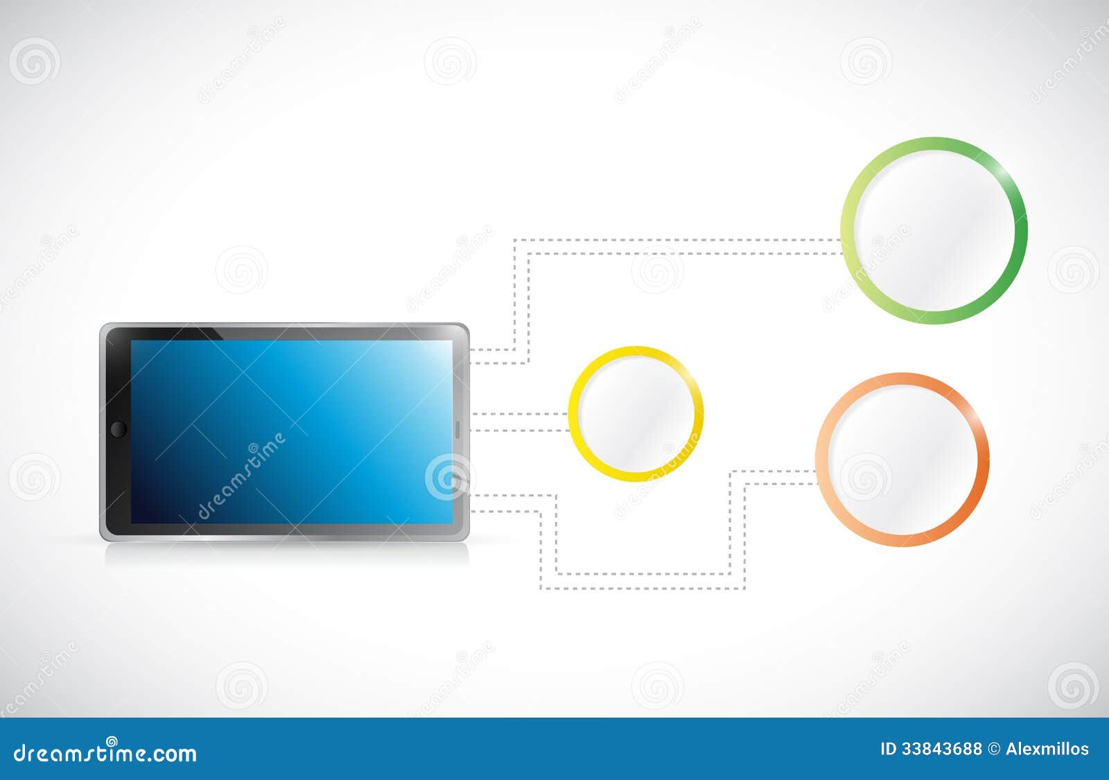 Tablet Network Diagram Illustration Design Stock Illustration ...