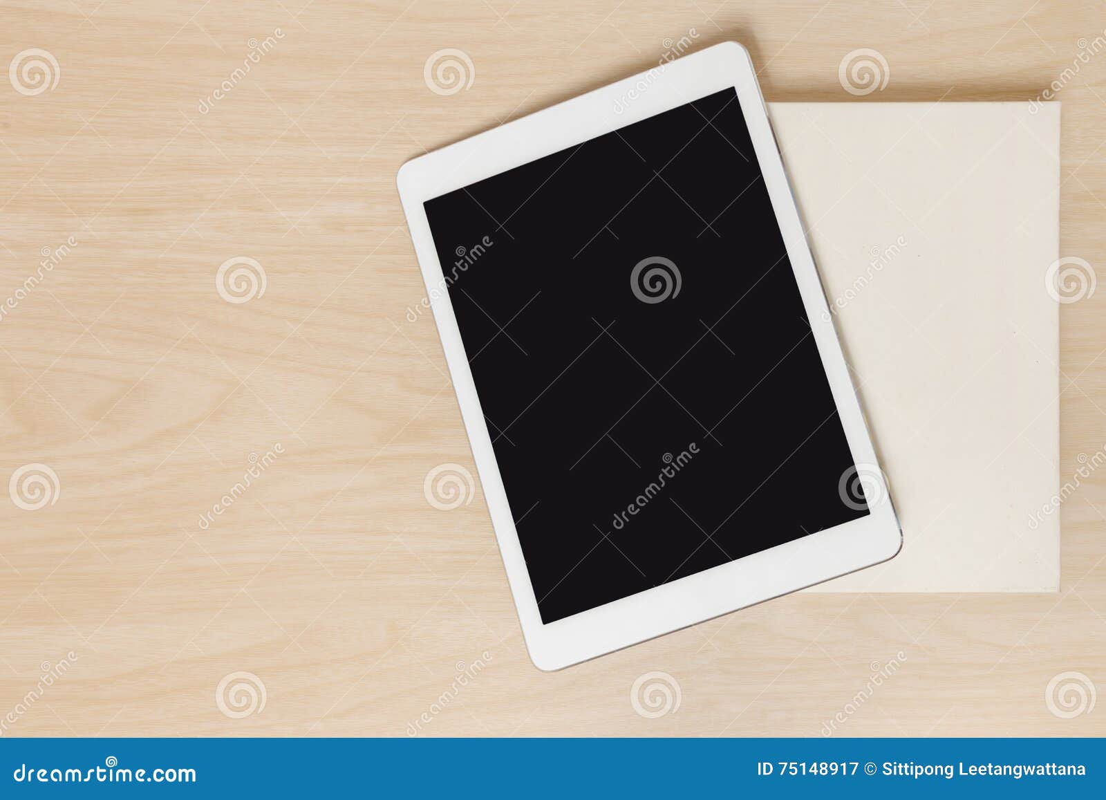 Tablet and the Old Book on Wood Stock Image - Image of literature ...