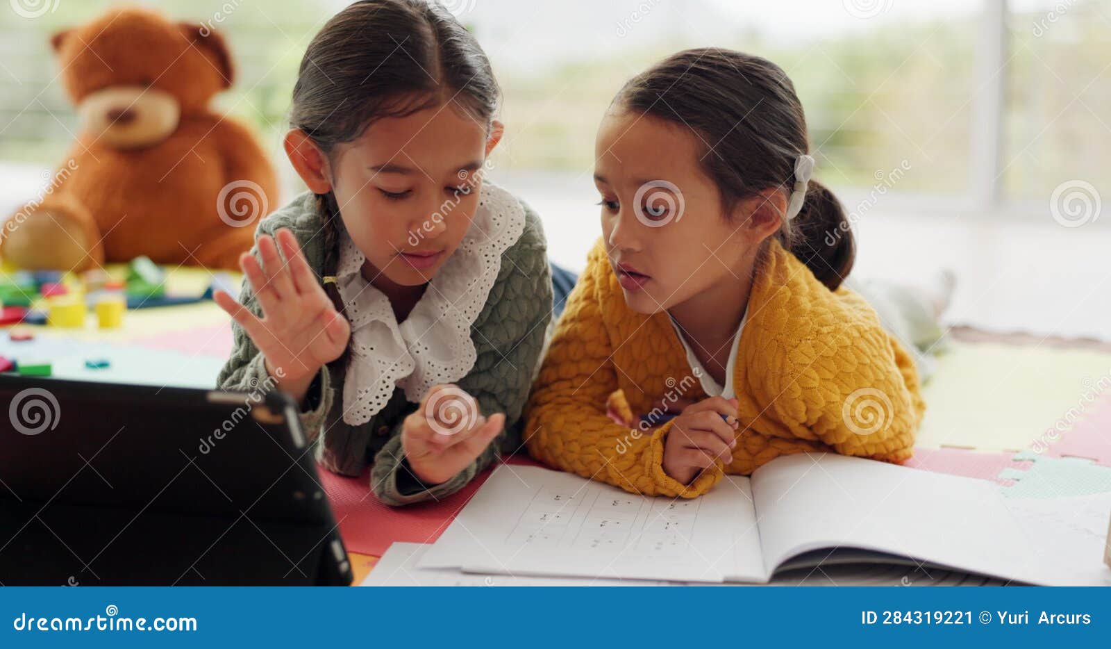 Tablet, Online Learning and Kids Doing Math on Internet for Homework ...