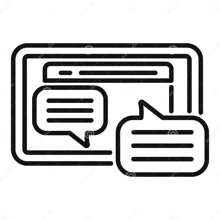 Tablet Online Web Chat Support Icon Outline Vector. Help App Stock ...