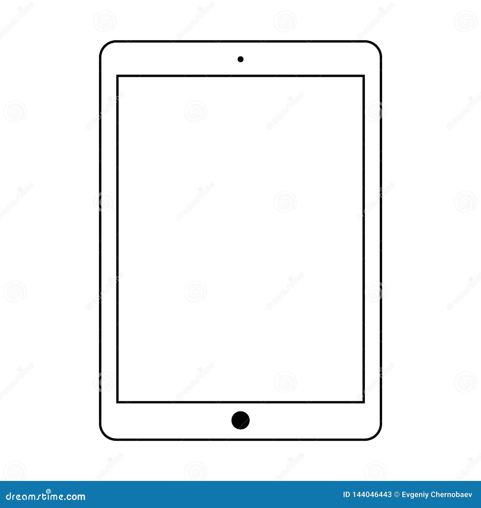 Tablet Outline Vector with Black Button. Tablet Computer Outline Icon ... Tablet Outline Vector with Black Button. Tablet Computer Outline Icon ...