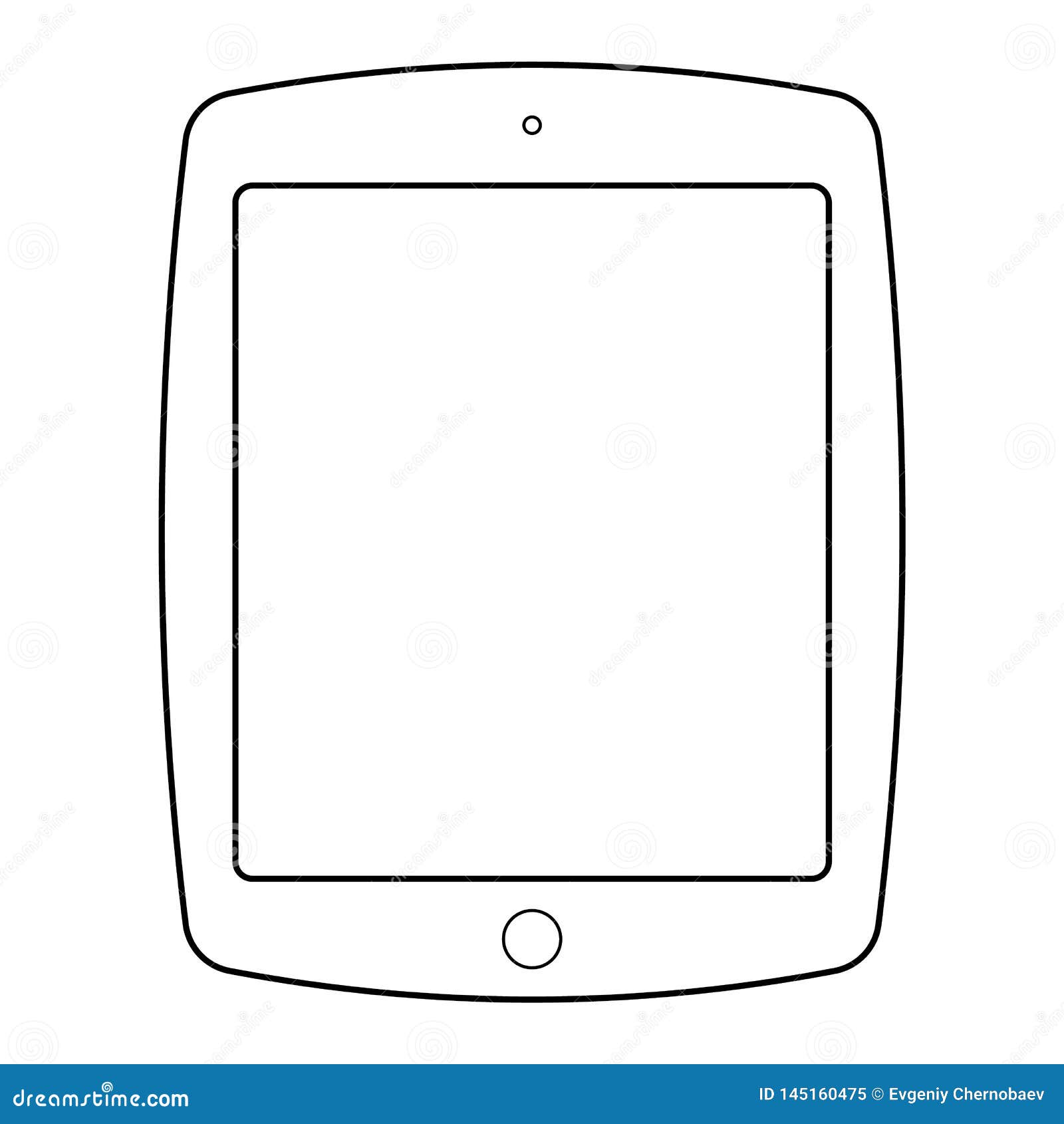 Tablet Outline Vector Eps10. Tablet Computer Outline Icon on White ...