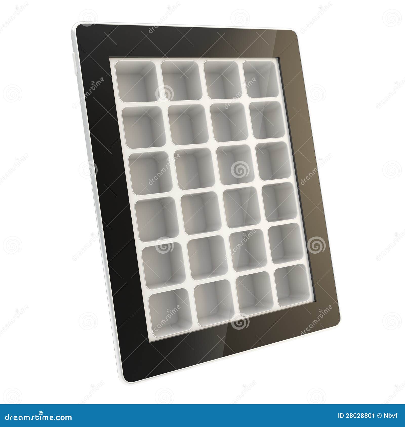 Tablet Pad Electronic Device with Empty App Cells Stock Illustration ...