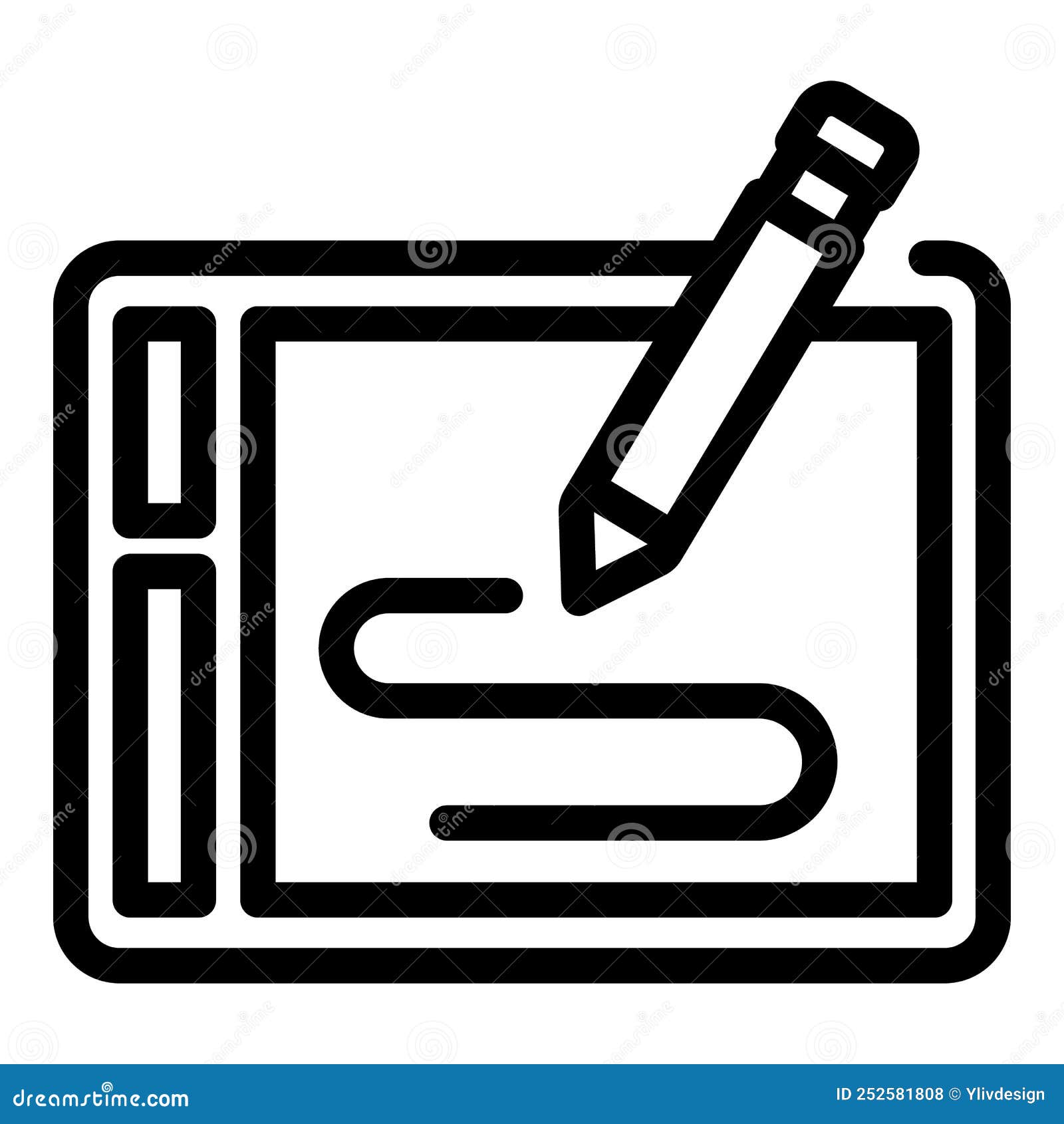 Tablet Pad Icon Outline Vector. Drawing Cell Stock Vector ...